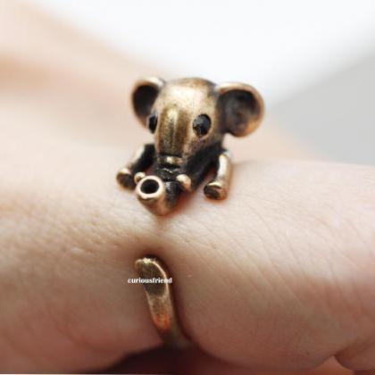 Adjustable Cute Baby Elephant Ring ,animal Ring,elephant Jewelry ...