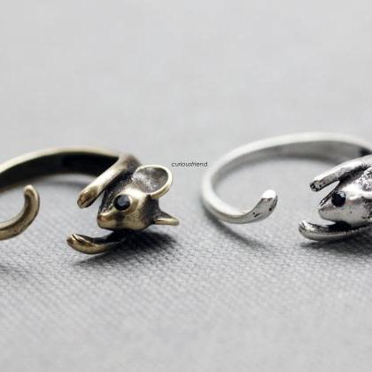 Adjustable Retro Cute Mouse Ring,animal Ring,rat Ring,antique Tone ...