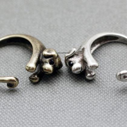 Adjustable Cute Puppy Ring ,animal Ring,dog Ring, Antique Tone Jewelry ...