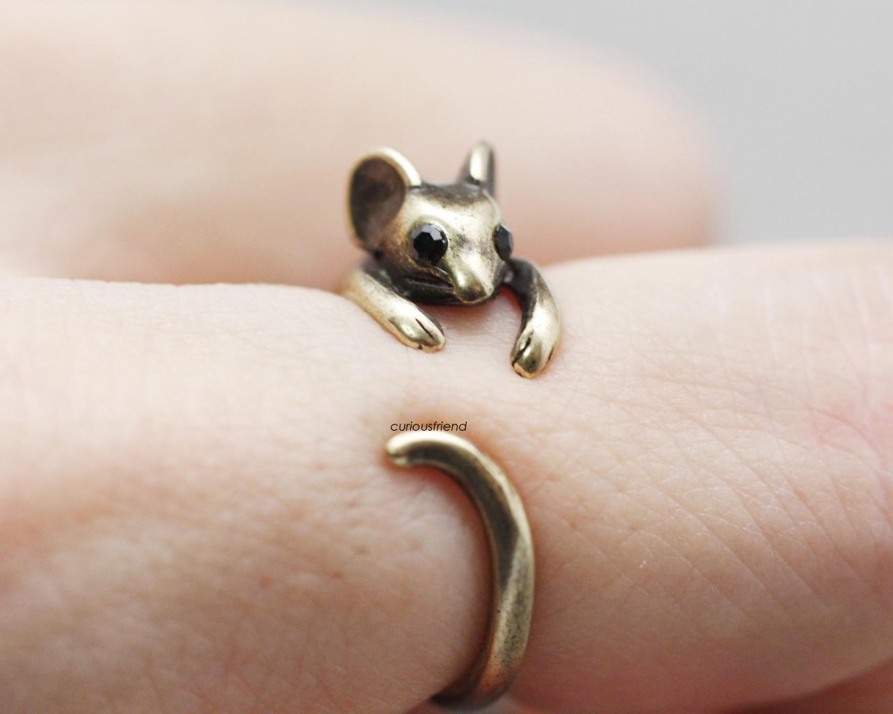 Adjustable Retro Cute Mouse Ring,animal Ring,rat Ring,antique Tone ...