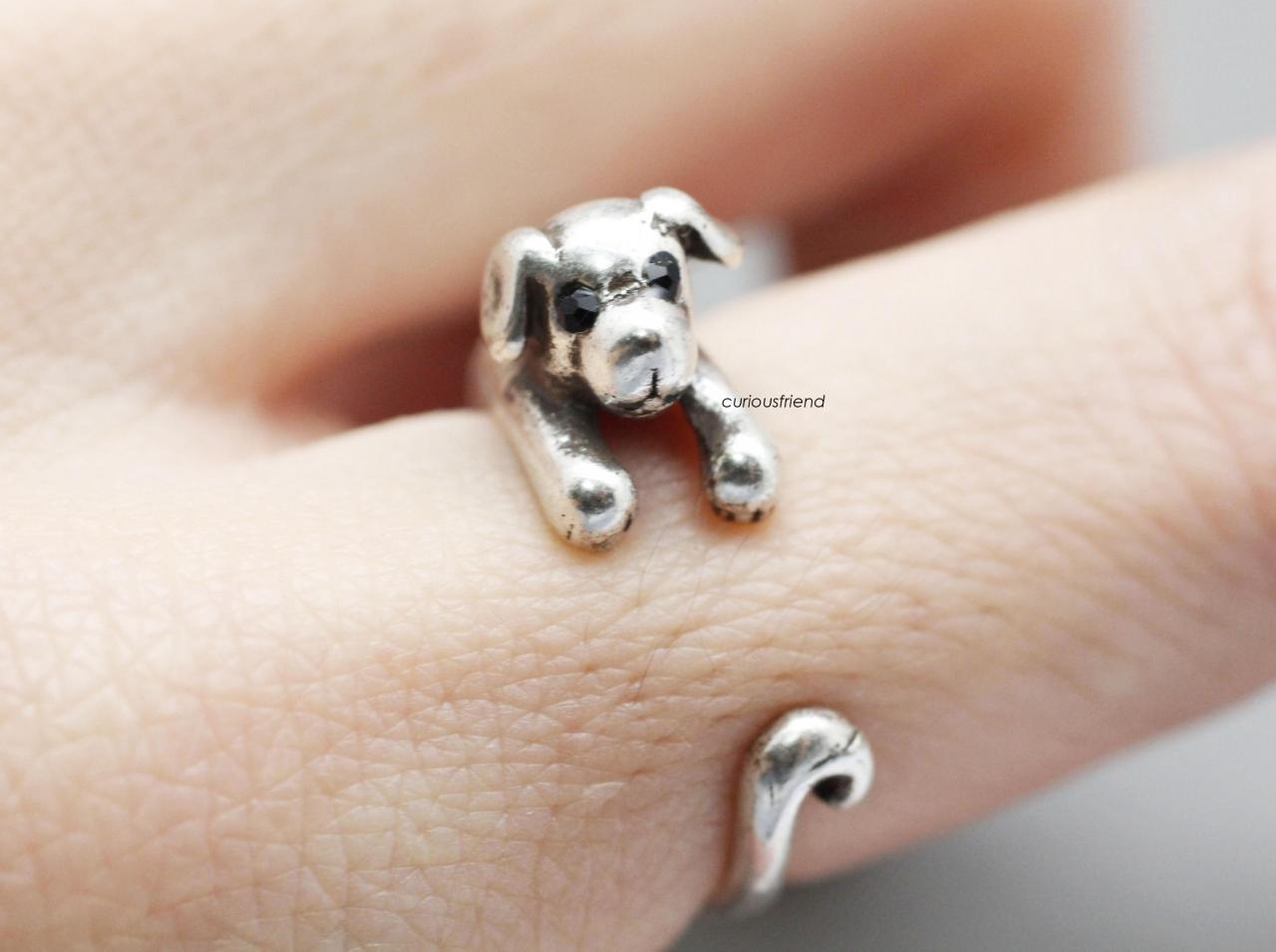 Adjustable Cute Puppy Ring ,animal Ring,dog Ring, Antique Tone Jewelry ...