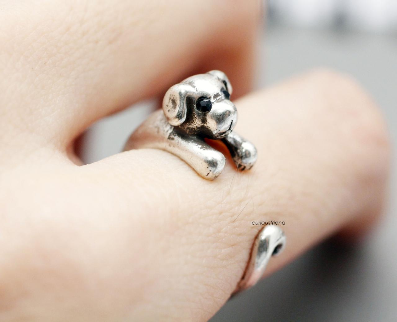 Adjustable Cute Puppy Ring ,animal Ring,dog Ring, Antique Tone Jewelry ...