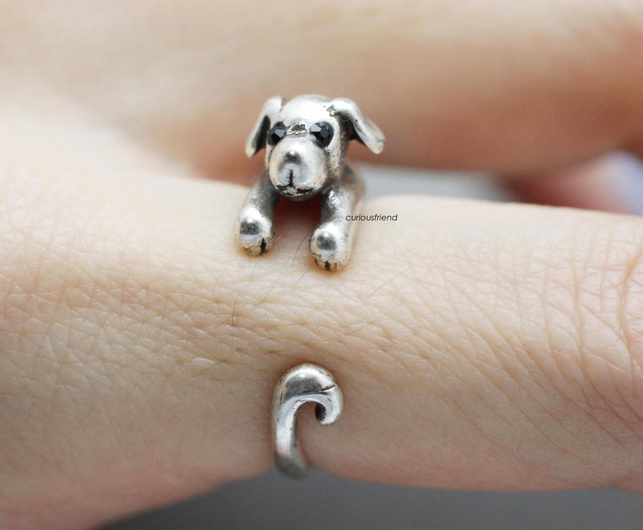 Adjustable Cute Puppy Ring ,animal Ring,dog Ring, Antique Tone Jewelry ...
