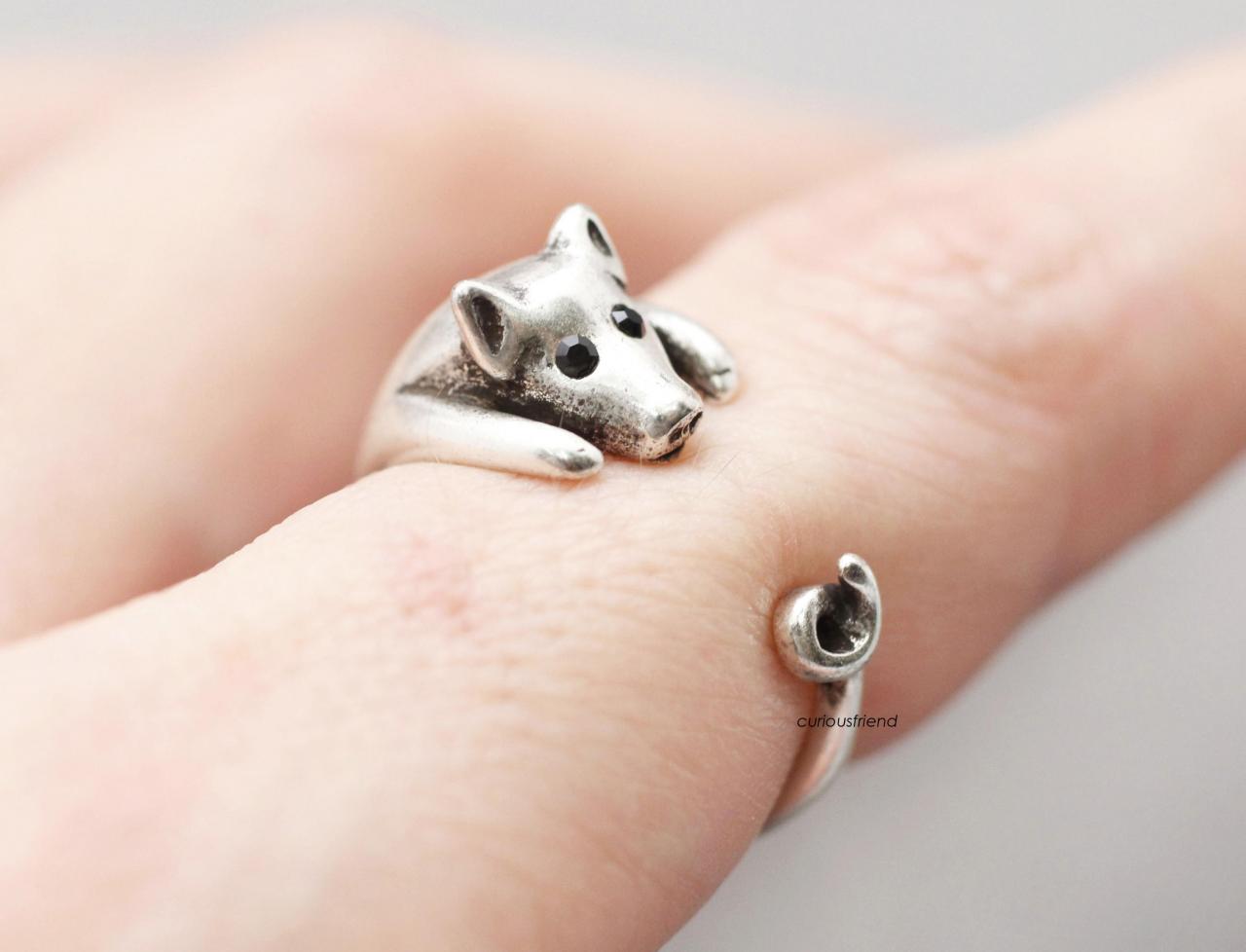 Adjustable Cute Pig Ring ,animal Ring, Antique Tone Jewelry Size ...