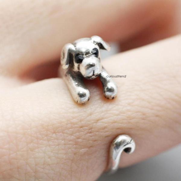 Adjustable Cute Puppy Ring ,animal Ring,dog Ring, Antique Tone Jewelry ...