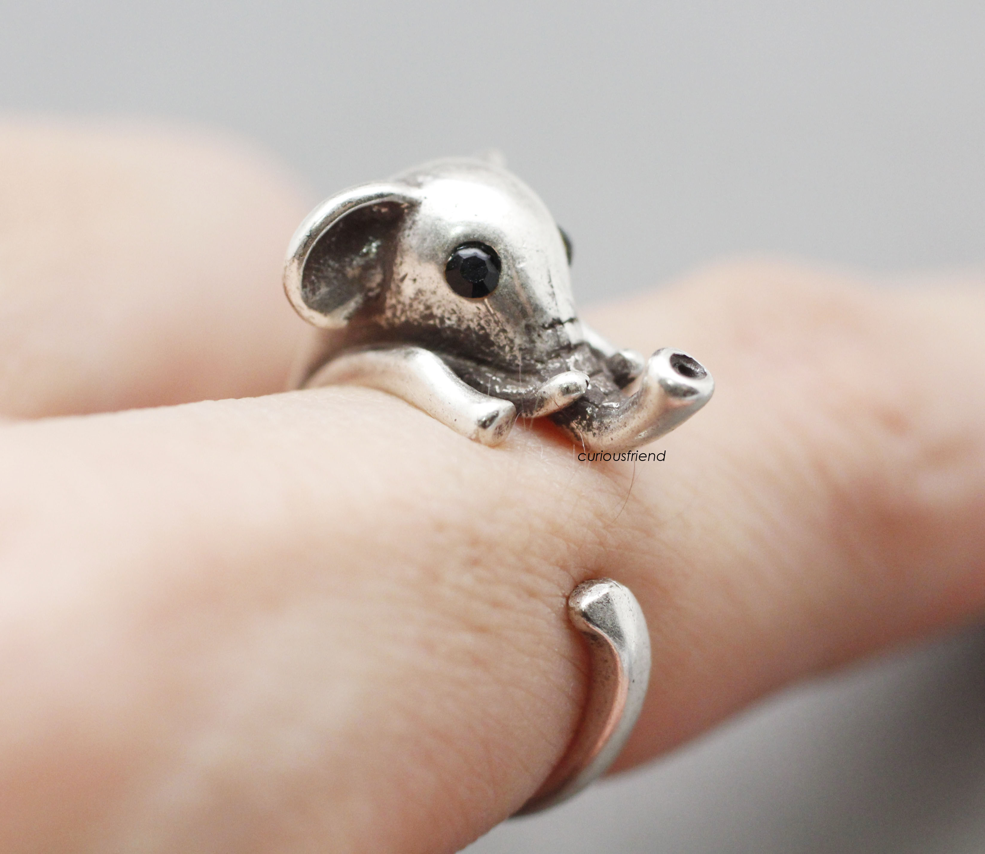 Adjustable Cute Baby Elephant Ring ,animal Ring,elephant Jewelry ...