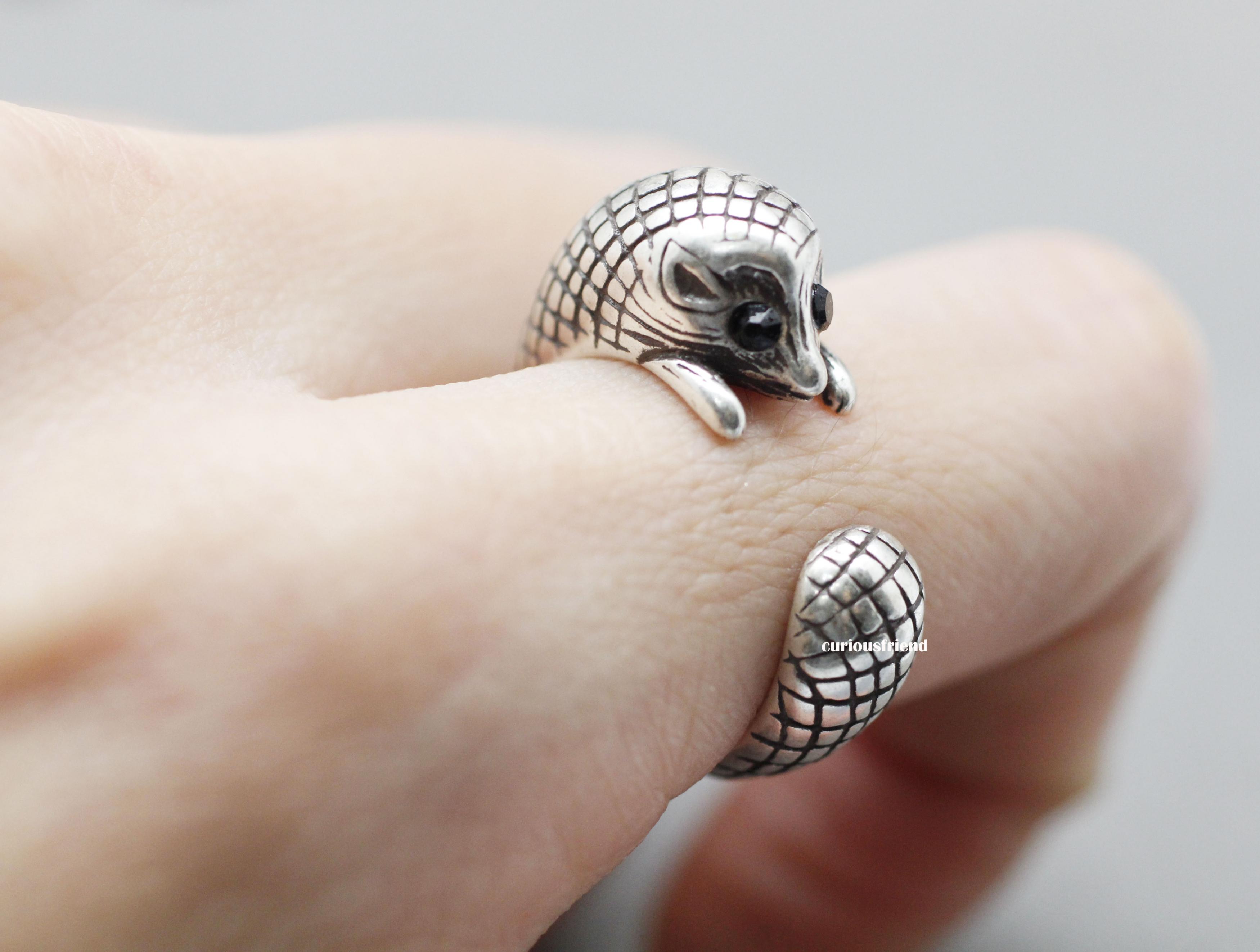 Adjustable Cute Little Hedgehog Ring ,funny Animal Ring,hedgehog ...