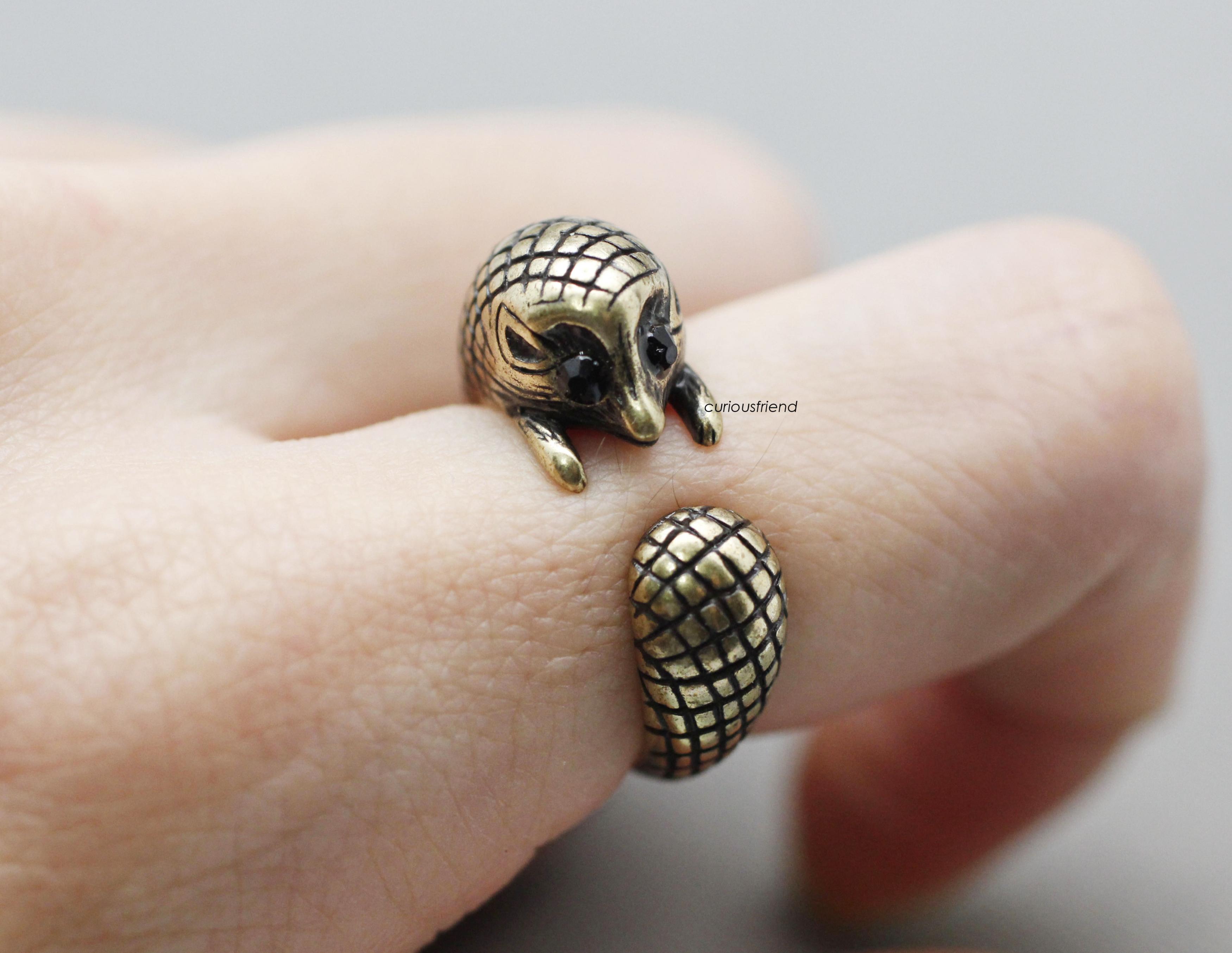 Adjustable Cute Little Hedgehog Ring ,funny Animal Ring,hedgehog ...