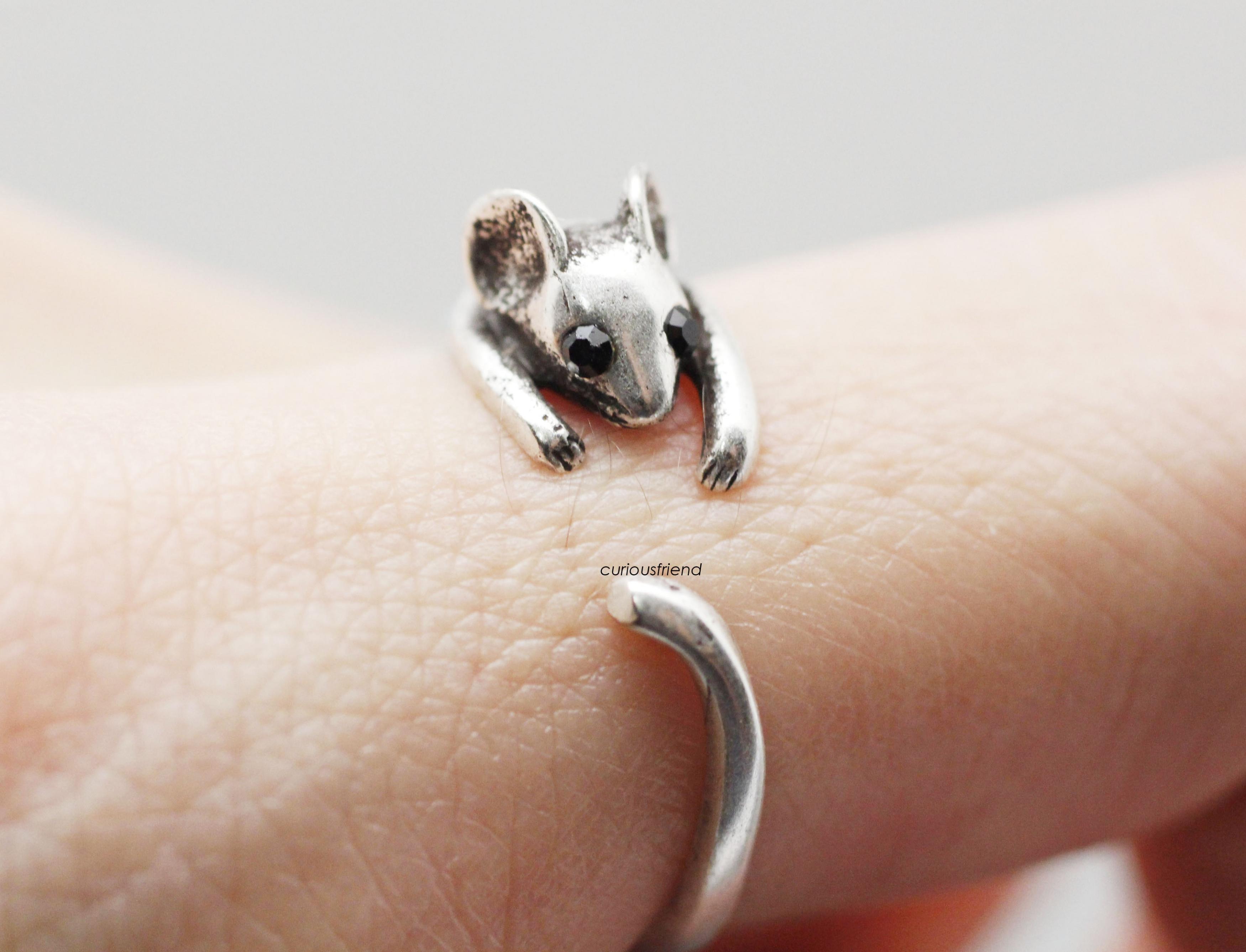 Adjustable Retro Cute Mouse Ring,animal Ring,rat Ring,antique Tone ...