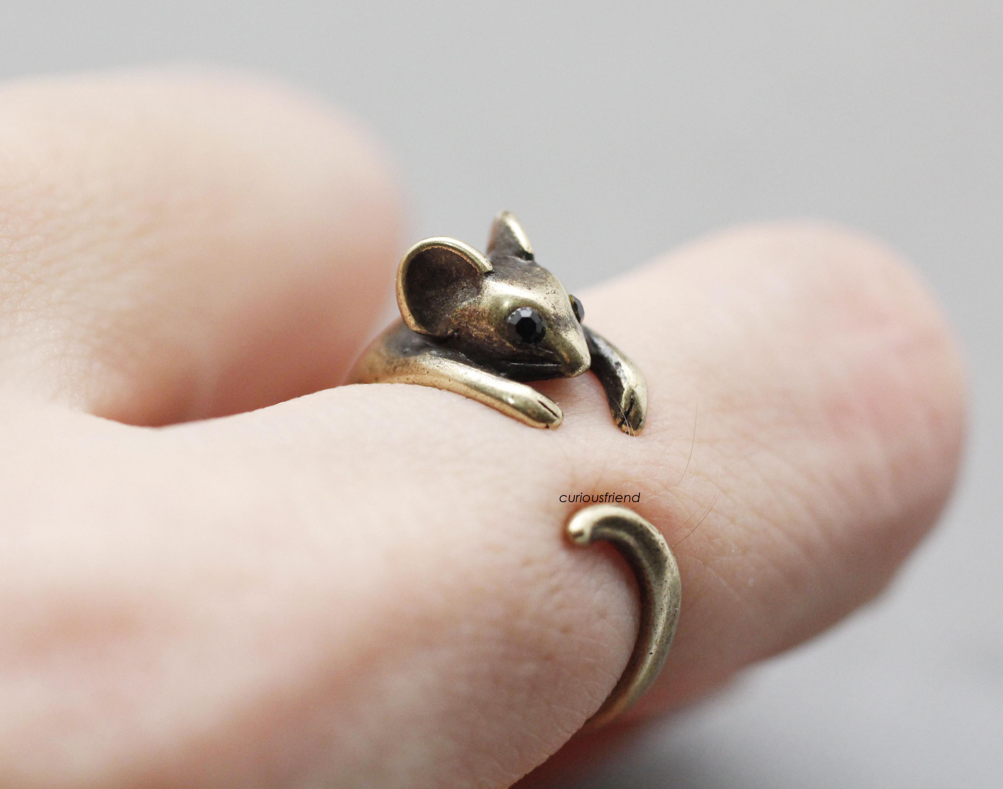 Adjustable Retro Cute Mouse Ring,animal Ring,rat Ring,antique Tone ...