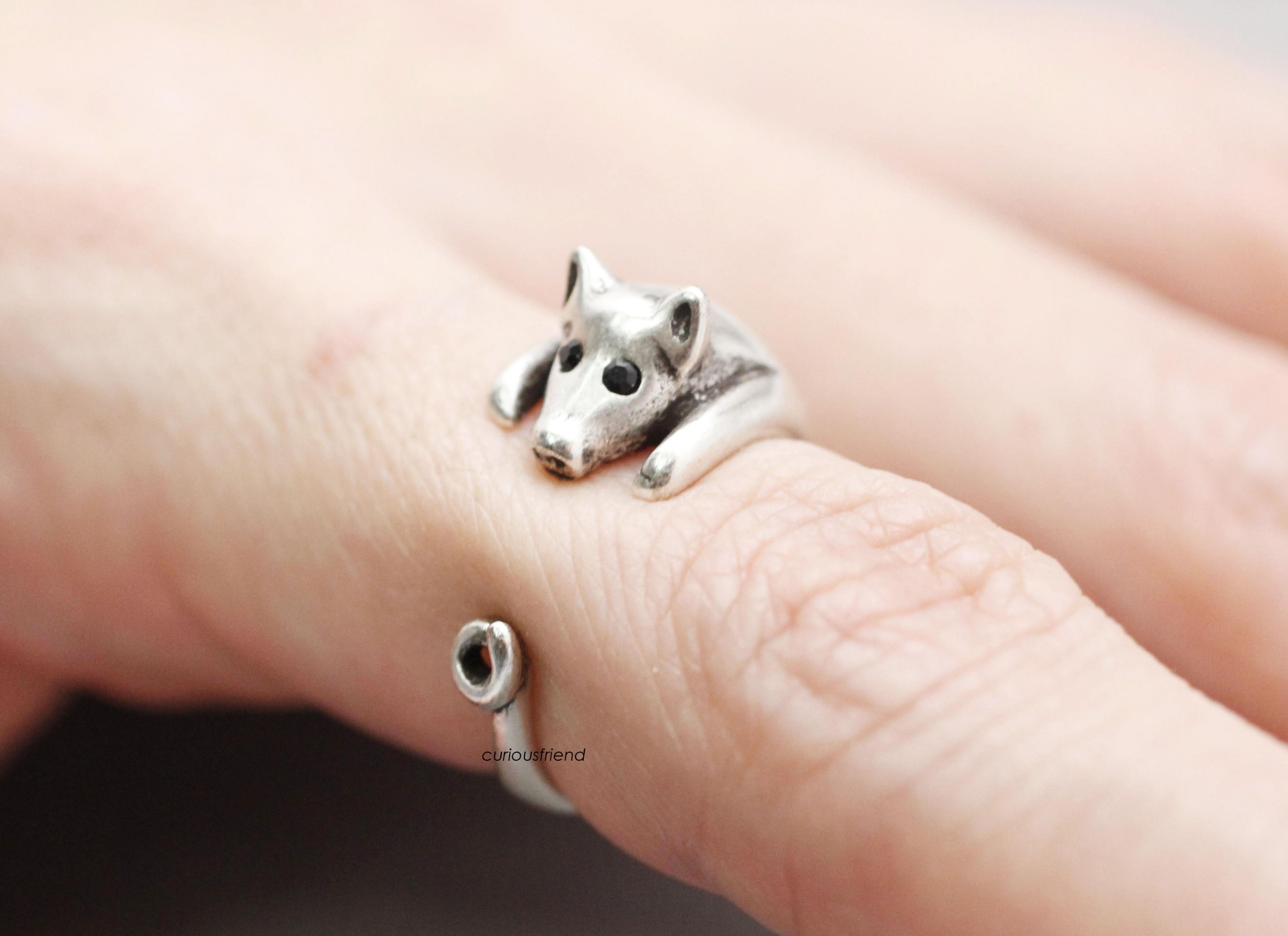 Adjustable Cute Pig Ring ,animal Ring, Antique Tone Jewelry Size ...