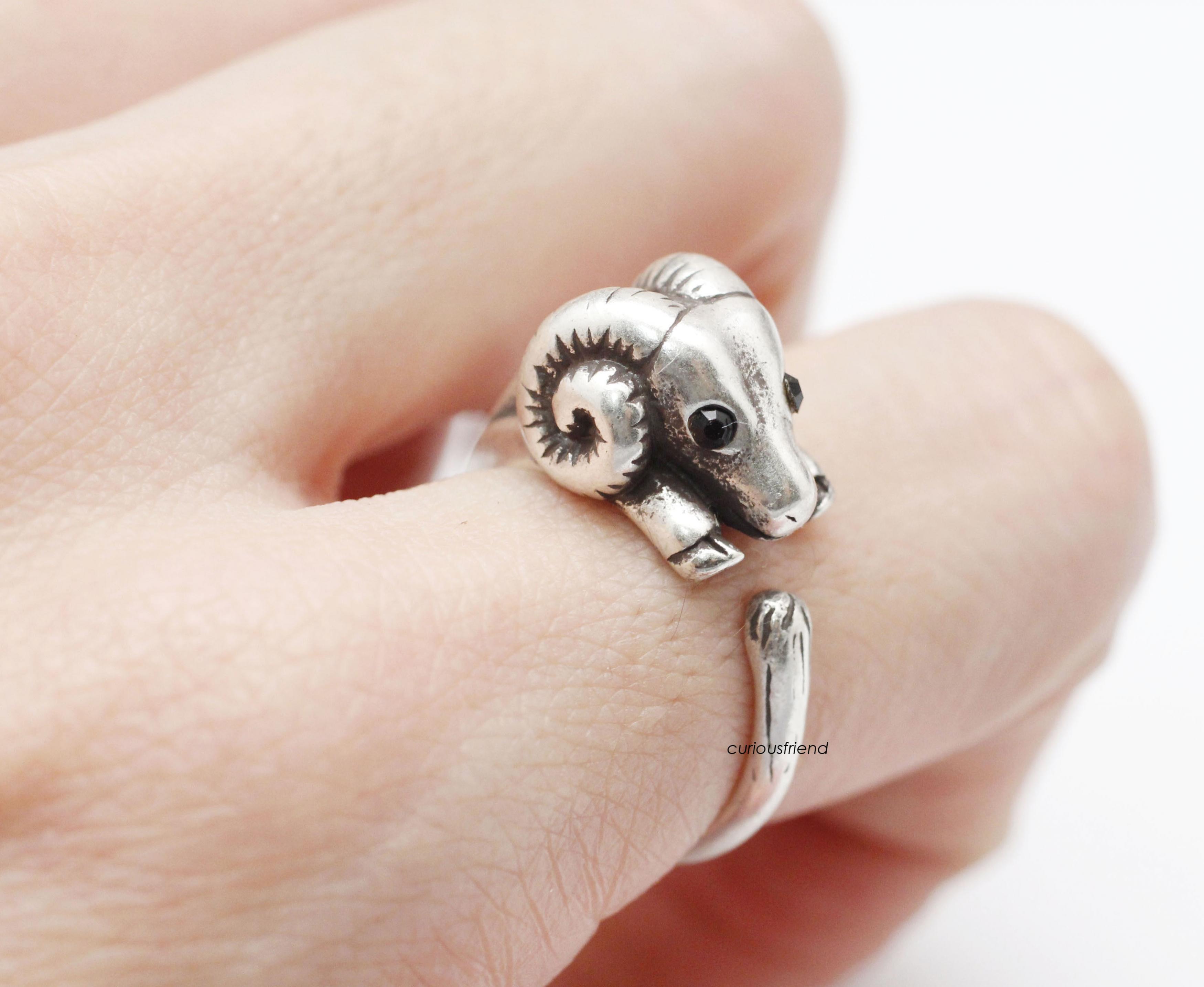 Adjustable Cutesheep Ring,ram Wrap Ring,animal Ring, Antique Tone ...